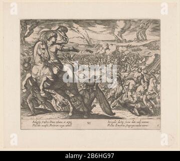 Darius flight from the battlefield, Antonio Tempesta, 1596 - 1652 print ...