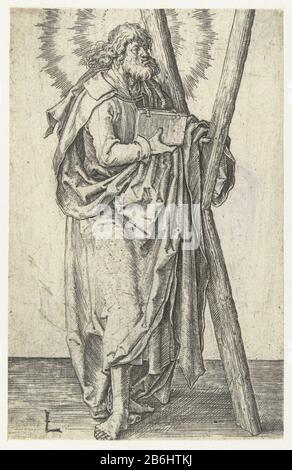 The Apostle Andreas, Lucas Van Leyden, 1508 - 1512 print paper engraving the apostle Andrew ...