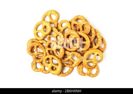 Handful of crackers close-up isolated on white background Stock Photo ...