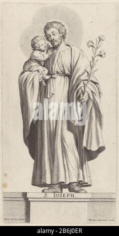 Saint Joseph, Michel Natalis, 1620 - 1668 print Saint Joseph with the ...