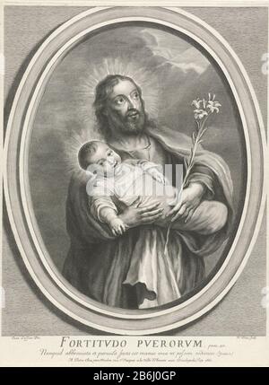Saint Joseph and the Christ Child. Engraving Stock Photo - Alamy