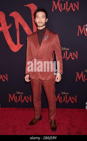 Yoson An attends the premiere of Disney's "Mulan" at Dolby Theatre on ...
