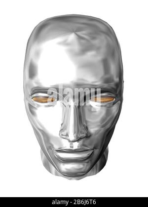 Silver liquid face of terminator woman Stock Photo - Alamy