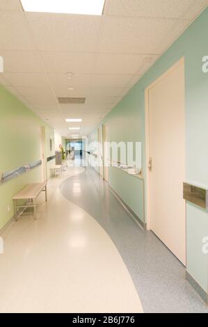 Detail of long hospital corridor, hygiene and sanitation Stock Photo ...