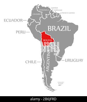 Map of Bolivia in South America Stock Photo - Alamy