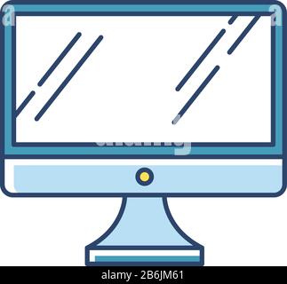 Desktop computer monitor icon. Regular personal computer. Display, screen. Electronic gadget ...