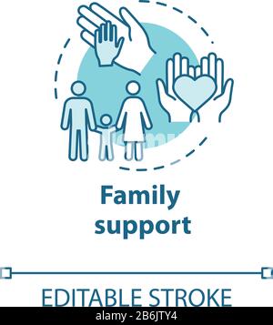 Family support concept icon. Parental care. Relatives backing. Family ...