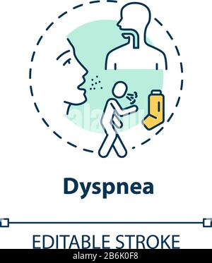 Dyspnea icon, linear isolated illustration, thin line vector, web ...