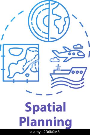 Spatial planning concept icon. Area map. Region development. Landscape ...