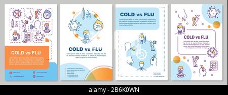 Cold vs flu brochure template. Respiratory disease symptoms. Flyer ...
