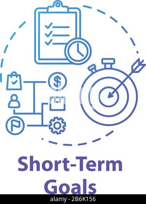Short term goals concept icon. Strategic plan idea thin line ...