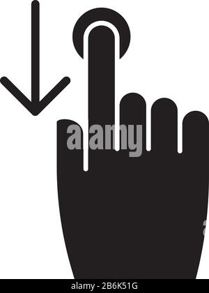 Scrolling down button black glyph icon. Three downward arrows for ...