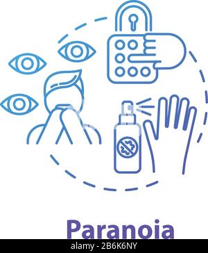 Paranoia concept icon. Irrational suspicion. Persecution complex ...