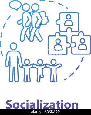 Socialization concept icon. Diversity in school group. Inclusive ...
