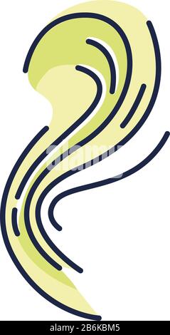 Bad smell green RGB color icon. Stinky scent. Toxic gas, stench ...