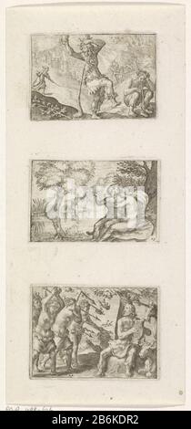 Orpheus playing music on his lyre to the three-headed guard dog ...