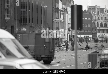 Belfast Jan 6 1992: A Series of pictures taken on black and white 35mm ...