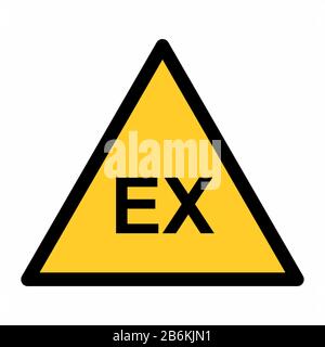 Explosive EX icon, danger symbol isolated on white background. Vector ...