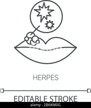 Herpes virus icon linear vector graphics sign or symbol set for web app ui Stock Vector Image ...
