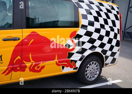 A Red Bull energy drink delivery truck in San Leandro California Stock ...