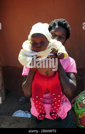 Everyday life in a village belonging to the Matabele ethnic group ...