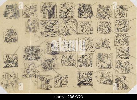 Three graces, Leo Gestel, c. 1935 - c. 1940 drawing Three graces (three ...