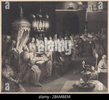 The banquet of Belshazzar, king of Babylon, with his courtiers and ...