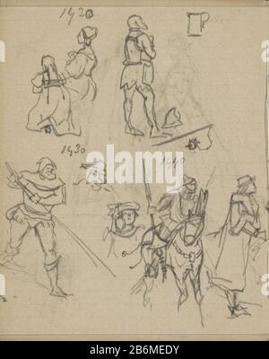 Two knight figures with sword on the wall of the Ancienna Dovane ...