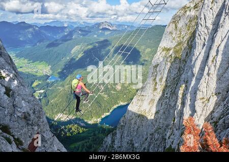Via ferrata Donnerkogel Intersport Klettersteig in the Austrian Alps ...