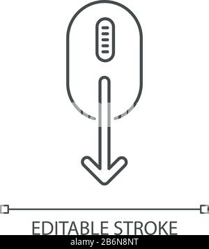 Vertical scroll thin line icon, finger and gesture, hand sign, vector ...