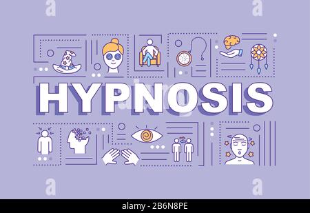 Hypnosis word concepts banner. Hypnotherapy. Subconsciousness ...