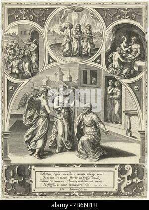 Fire of Sodom, Lot with his daughters (Genesis 19:30-35). Bles, Herri ...