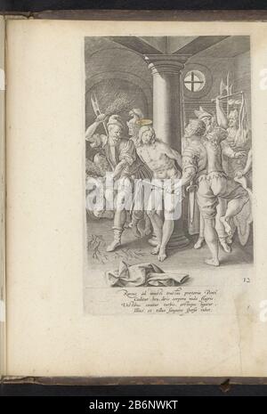 Geseling van Christus Christ, dressed in a loincloth, by soldiers ...