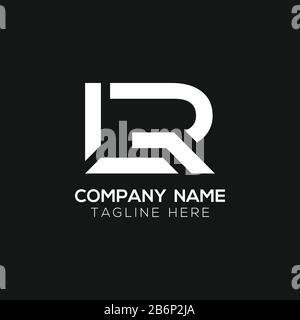 LR L R Letter Logo Design with Swoosh and Black Lines. Modern Creative ...