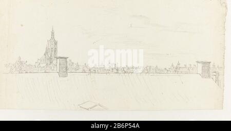 View of The Hague, Constantijn Huygens (II), 1658 drawing paper. chalk ...