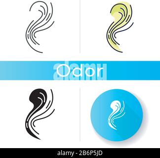 Bad smell green RGB color icon. Stinky scent. Toxic gas, stench ...