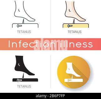Tetanus RGB color icon. Infectious disease, bacterial infection ...