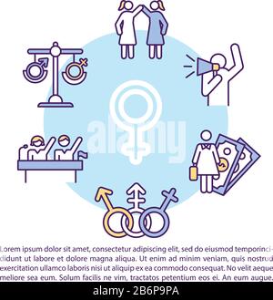 Gender equality brochure template. Right for education and workplace ...