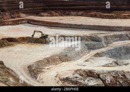 Extraction of clay refractory in the clay quarry Stock Photo - Alamy