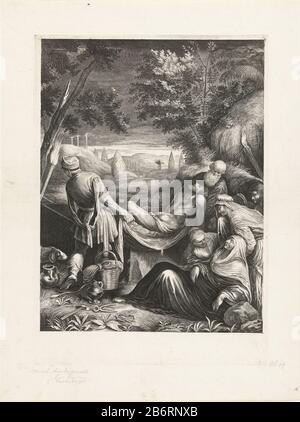 Graflegging van Christus The body of Christ by three men, including Who: Joseph of Arimathea and ...