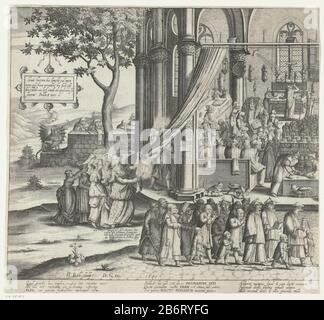 Groteske spotprent op de Roomse kerk (middenplaat) Grotesque and ...