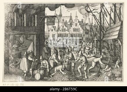 Herring packing and smoking at the Haringpakkerstoren, ca. 1610, 1611 ...