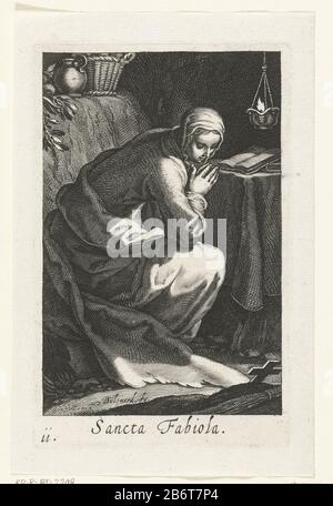Heilige Fabiola van Rome als kluizenares Sancta Fabiola (titel op ...