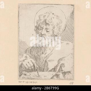 Evangelist Lucas, anonymous, 1600 - 1699 print paper etching St. Luke ...