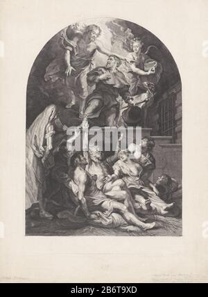 Heilige Rochus a de Pestlijders, Joseph Hunin, After Paulus Pontius ...