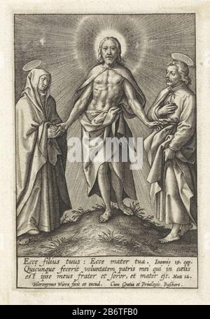 Christ shows his wounds, Hieronymus Wierix, After Maerten de Vos, 1596 print Christ shows his ...