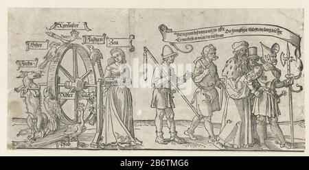 The wheel of fortune; De Vijf Standen, Albrecht Dürer (attributed to ...
