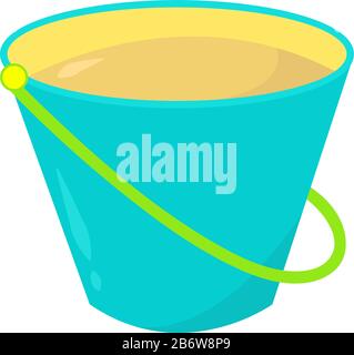 Bucket of yellow paint, illustration, vector on white background Stock ...