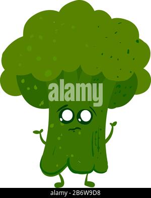 Isolated sad broccoli cartoon Stock Vector Image & Art - Alamy