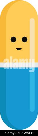 Colorful pill. Cartoon. Vector illustration Stock Vector Image & Art ...